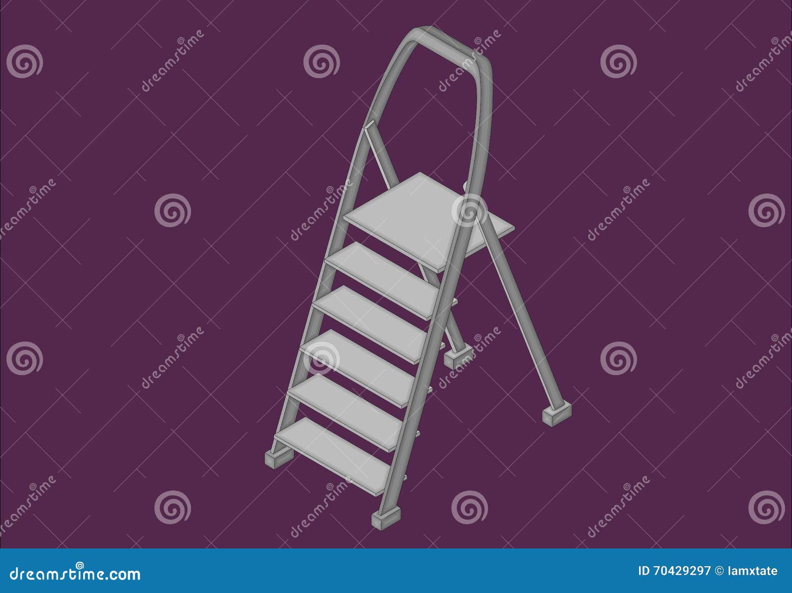 Step Ladder Isometric Flat Vector Stock Vector - Illustration of vector ...