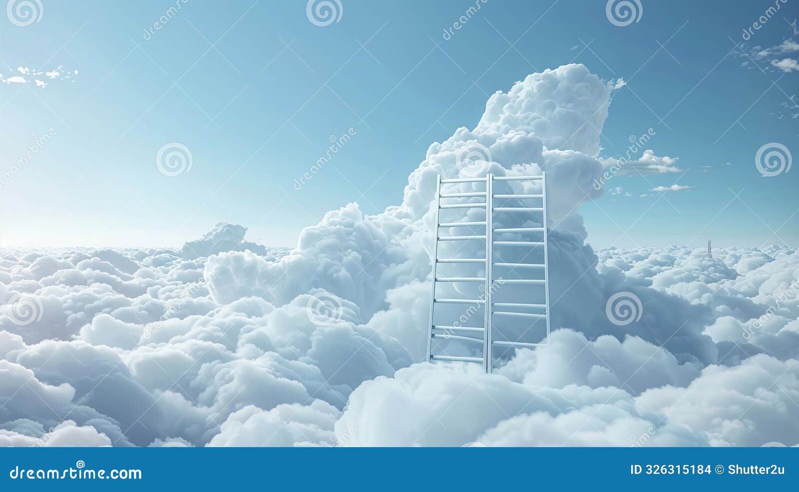 Step Ladder Leading into the Clouds Symbolizing Growth and Future ...