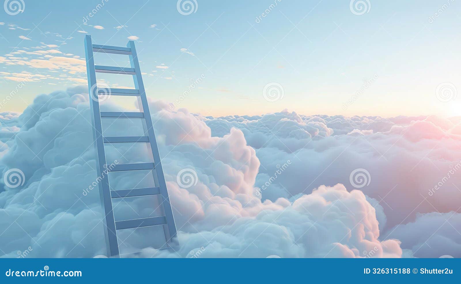 Step Ladder Leading into the Clouds Symbolizing Growth and Future ...