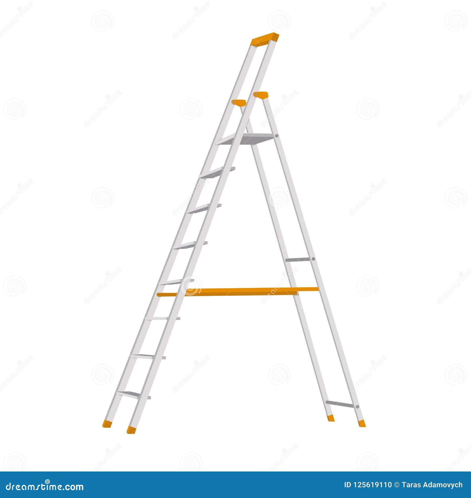Step Ladder Vector Illustration Flat Style Profile Stock Vector ...