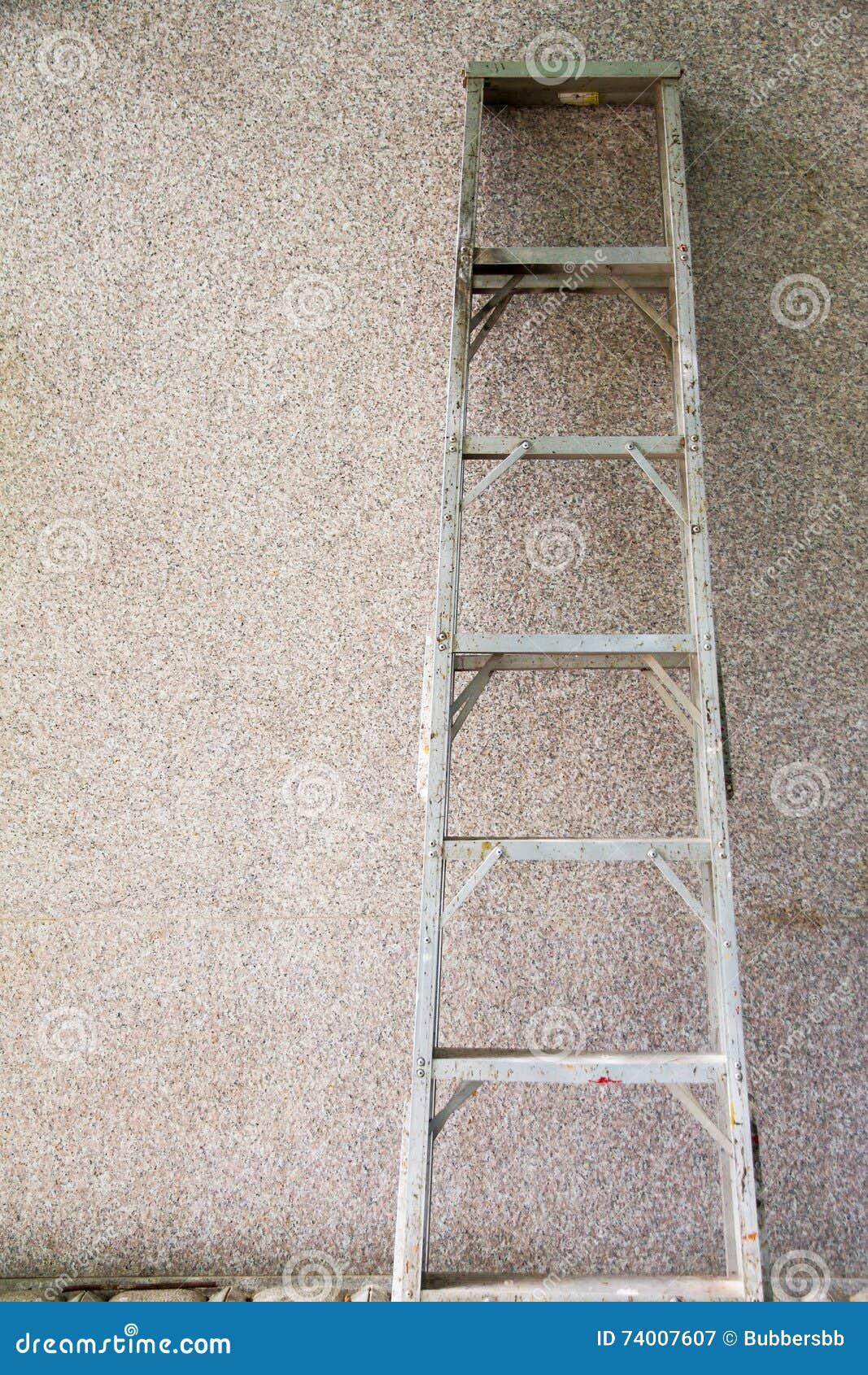 Step ladder on the wall stock image. Image of step, silver - 74007607