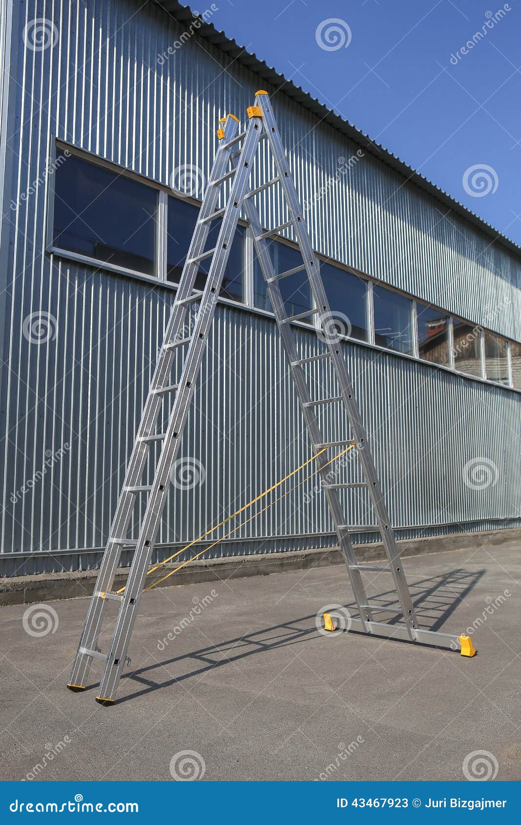Step-ladder at Warehouse Wall Stock Image - Image of open, indoors ...