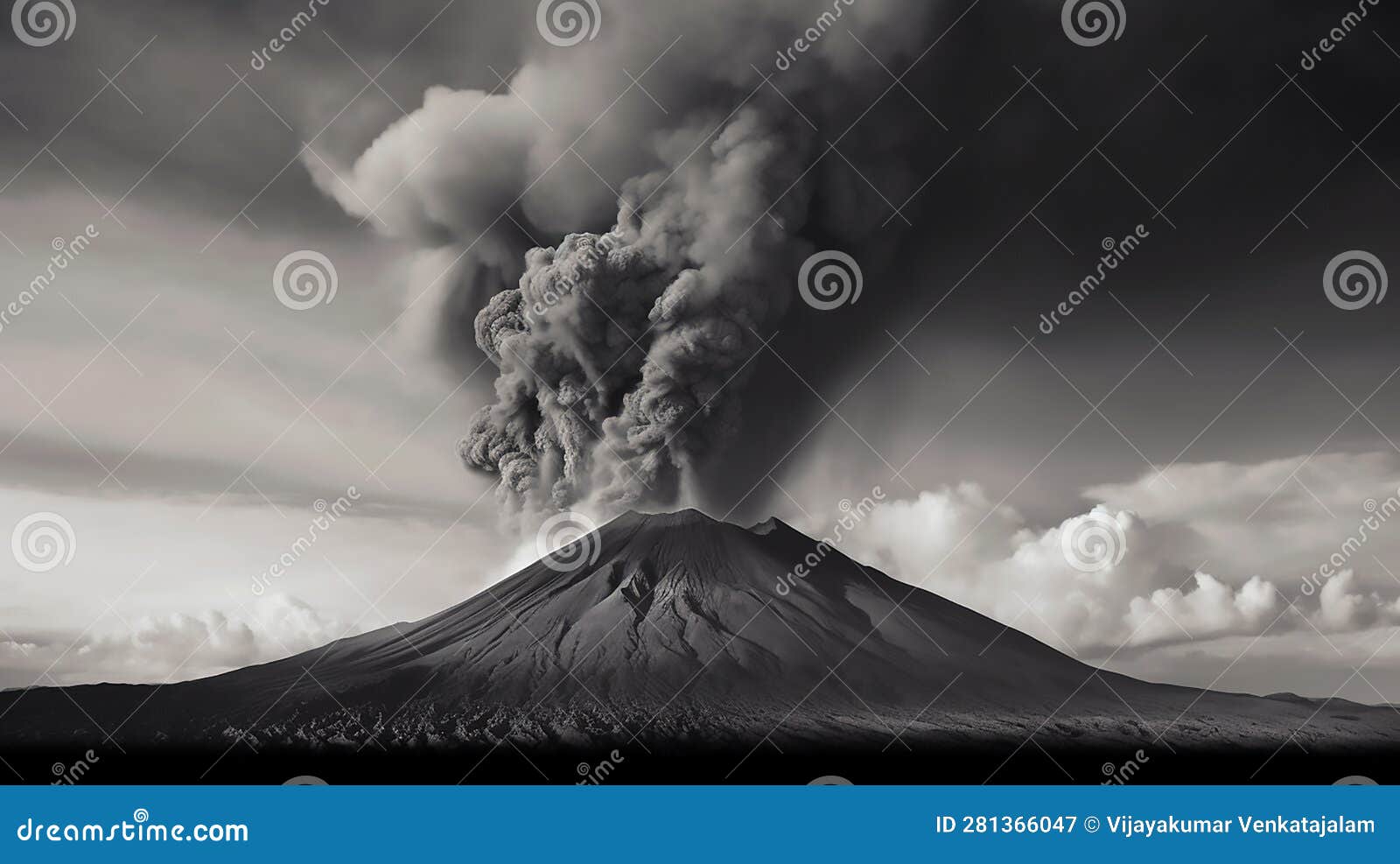 Raw Power of a Volcano Eruption Stock Illustration - Illustration of ...