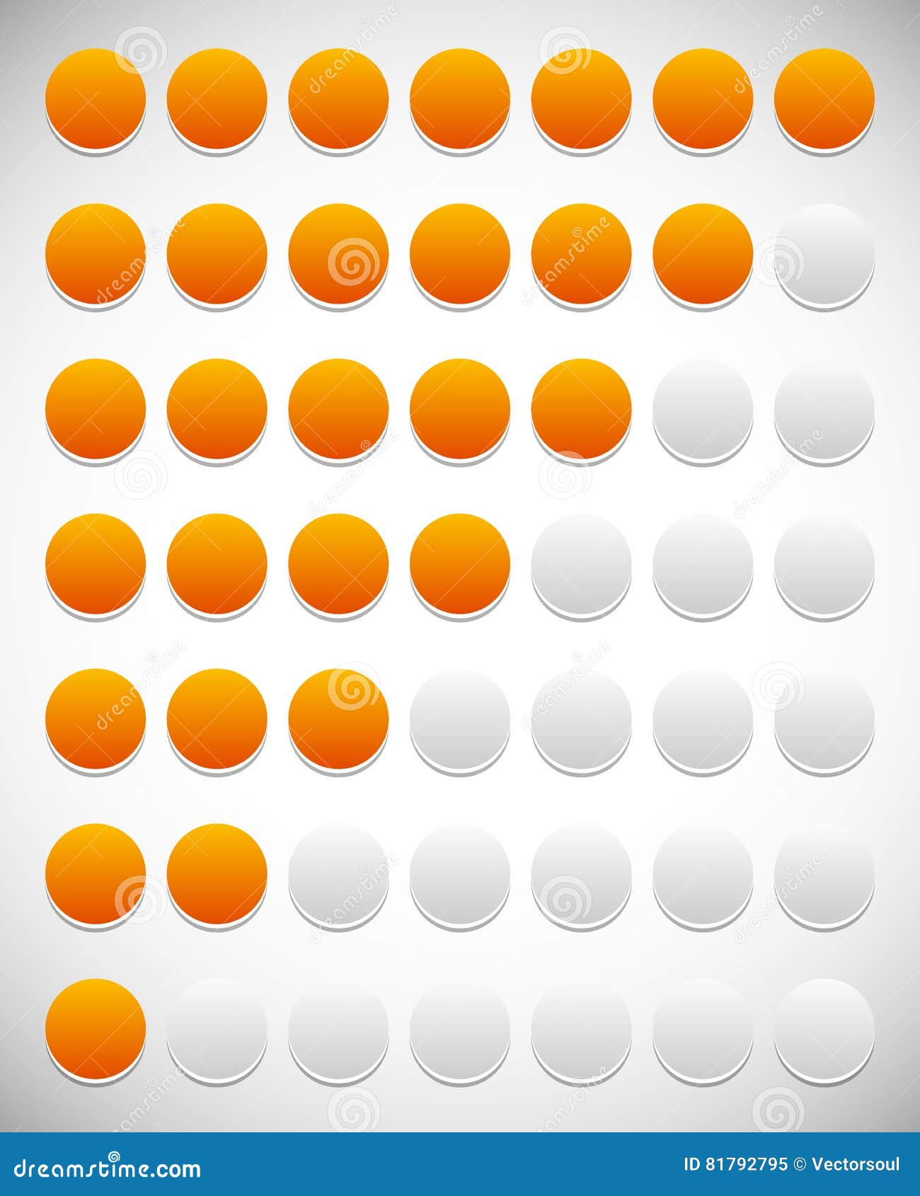 Step Level Progress Indicator 7 Units Clipart And Illustrations