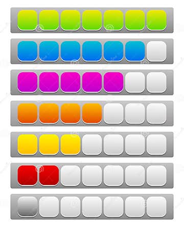 Step, Level, Progress Indicator with 7 Units Stock Vector ...