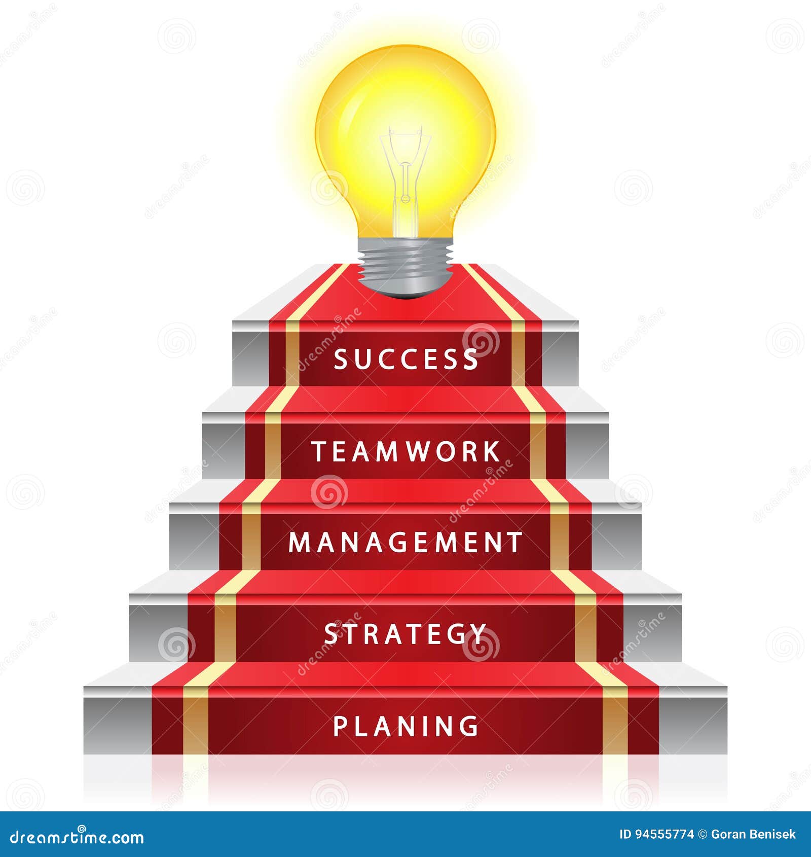 Step Light Bulb Idea Infographic. Stock Vector - Illustration of ...