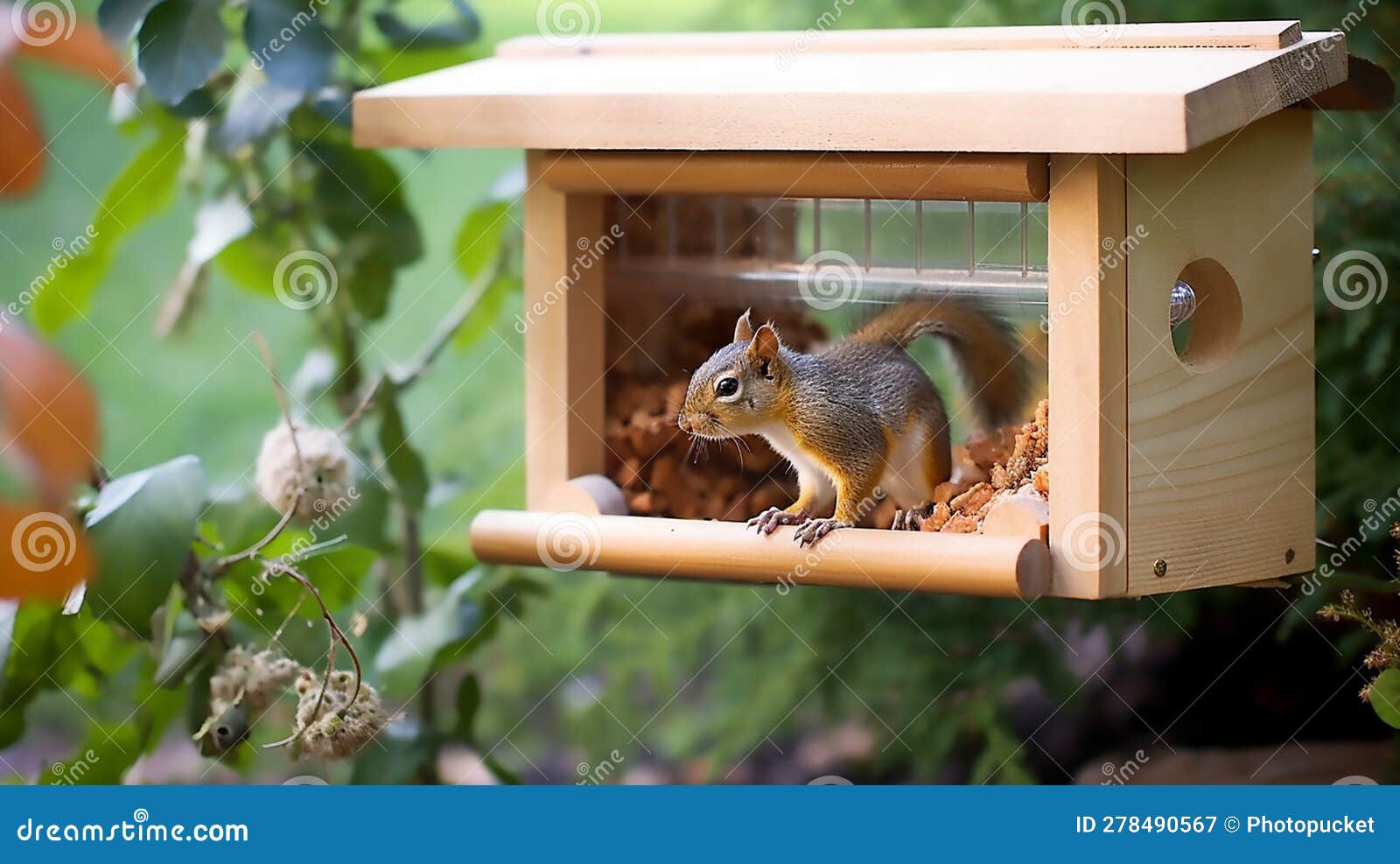 Squirrel Proof Feeder Surrounded By Towering Trees Royalty-Free Stock ...