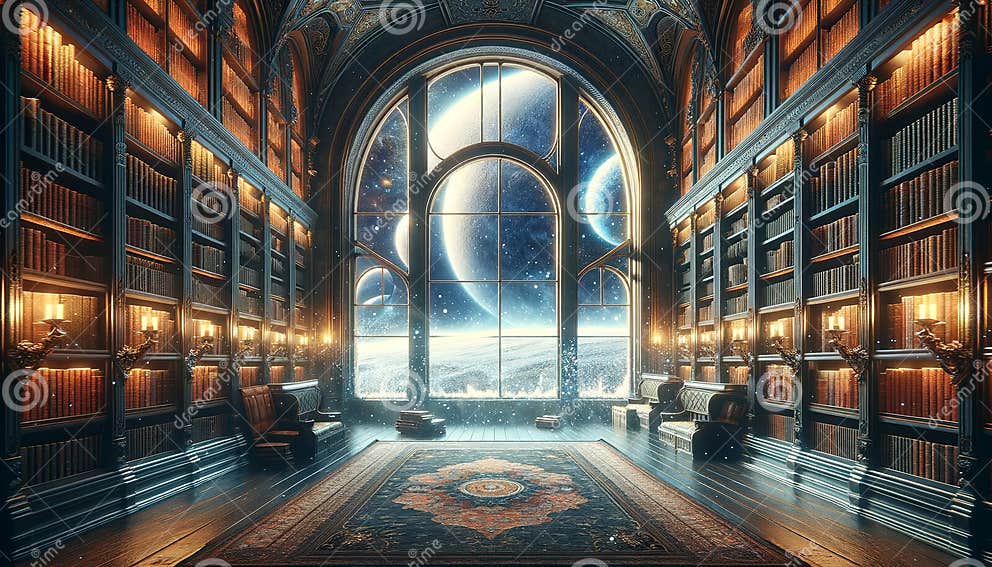Step into a Magical Library with this Stunning Image Featuring an ...