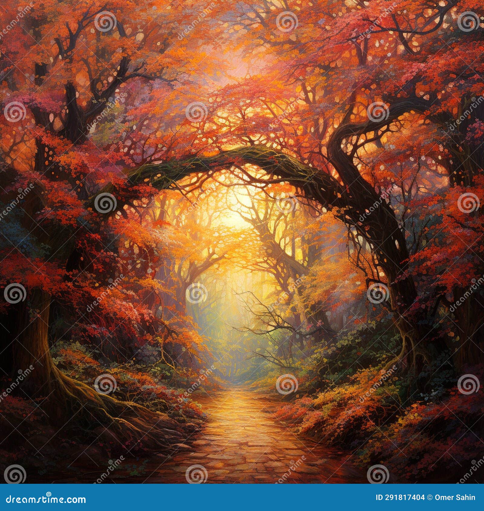 Enchanted Forest in the Style of Impressionism Stock Photo - Image of ...