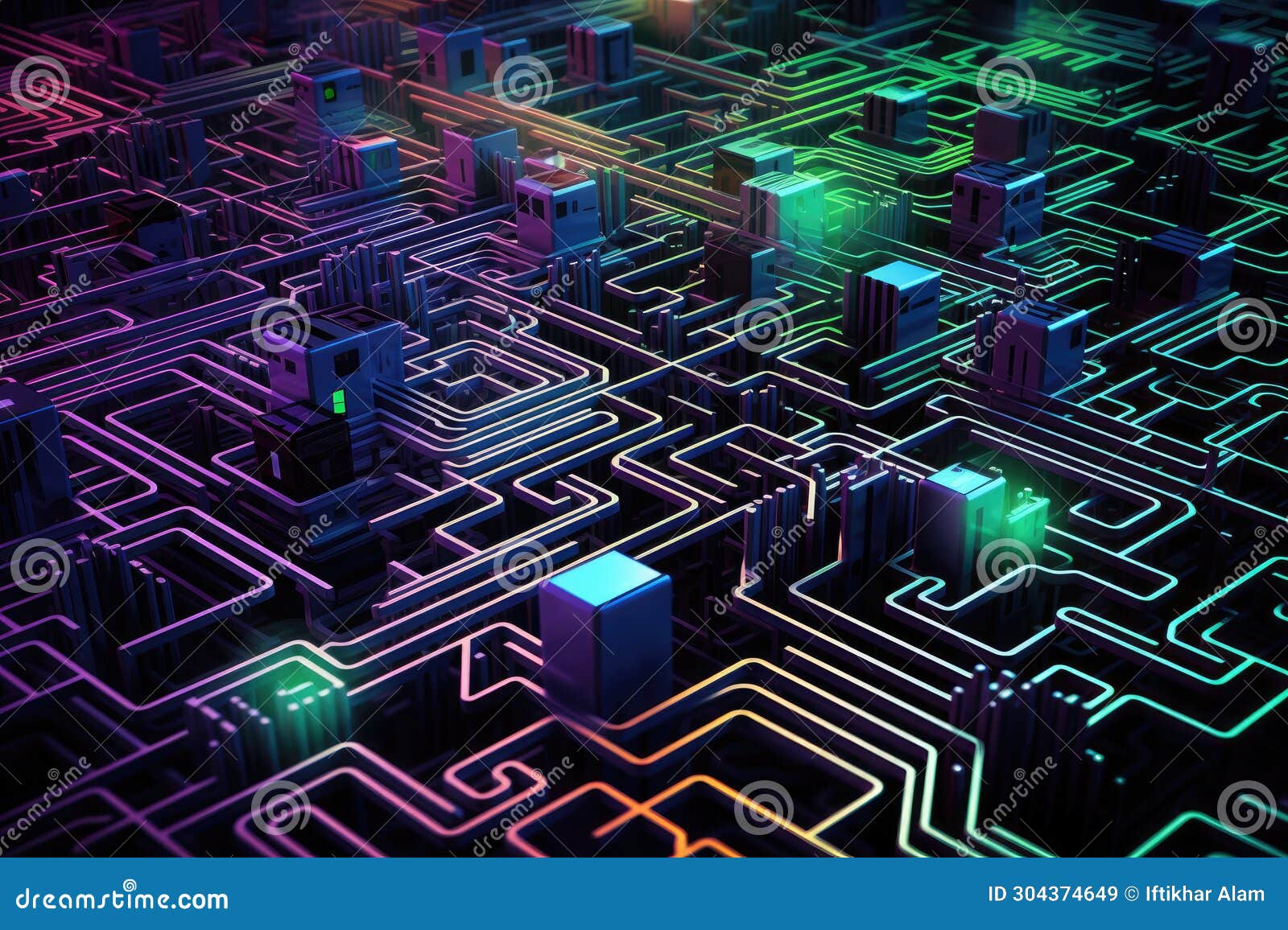 Step into a Mesmerizing Labyrinth of Neon Lights in this Stunning ...