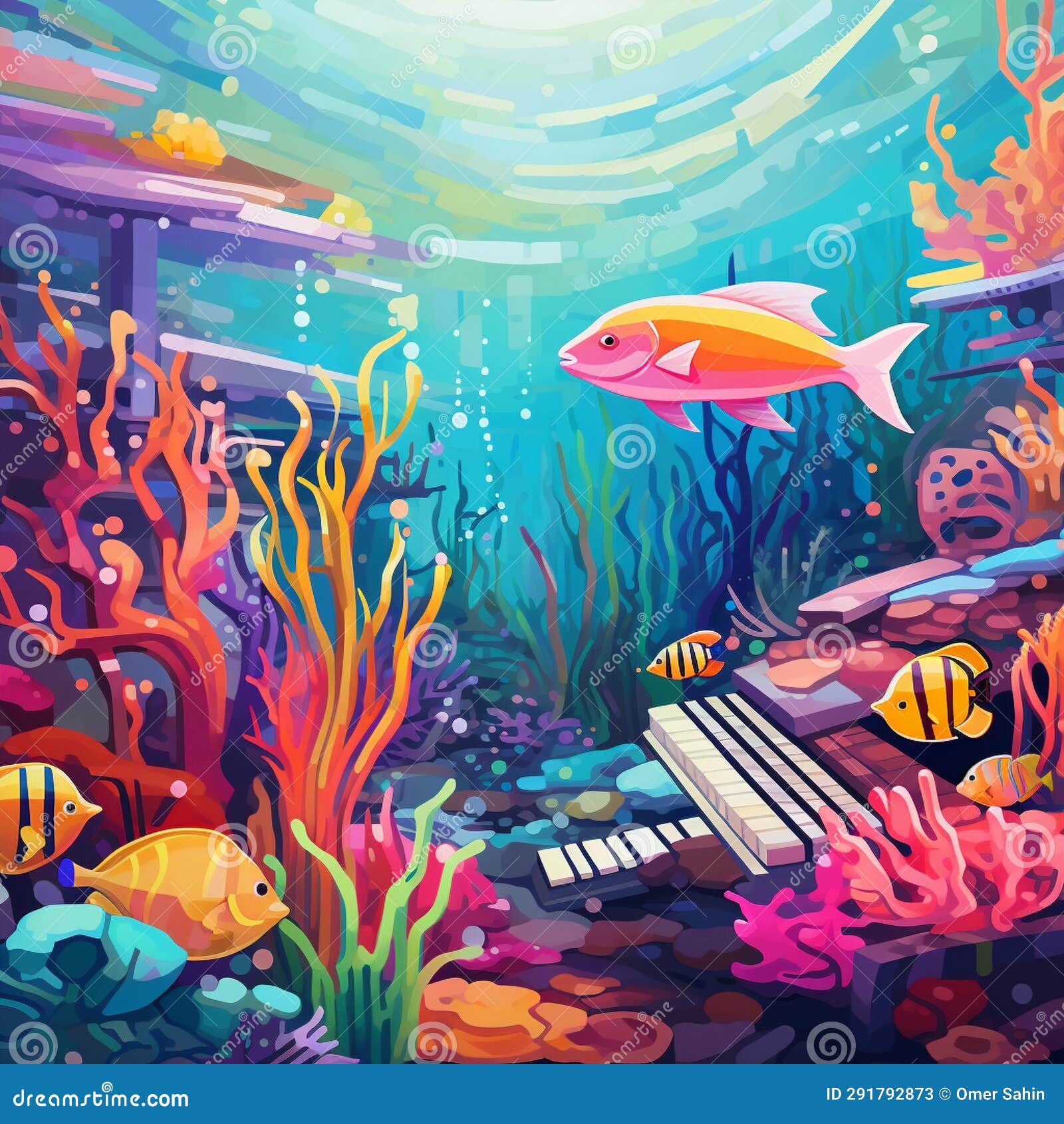 Geometric Abstraction: Symphony of Coral Reefs Stock Image - Image of ...