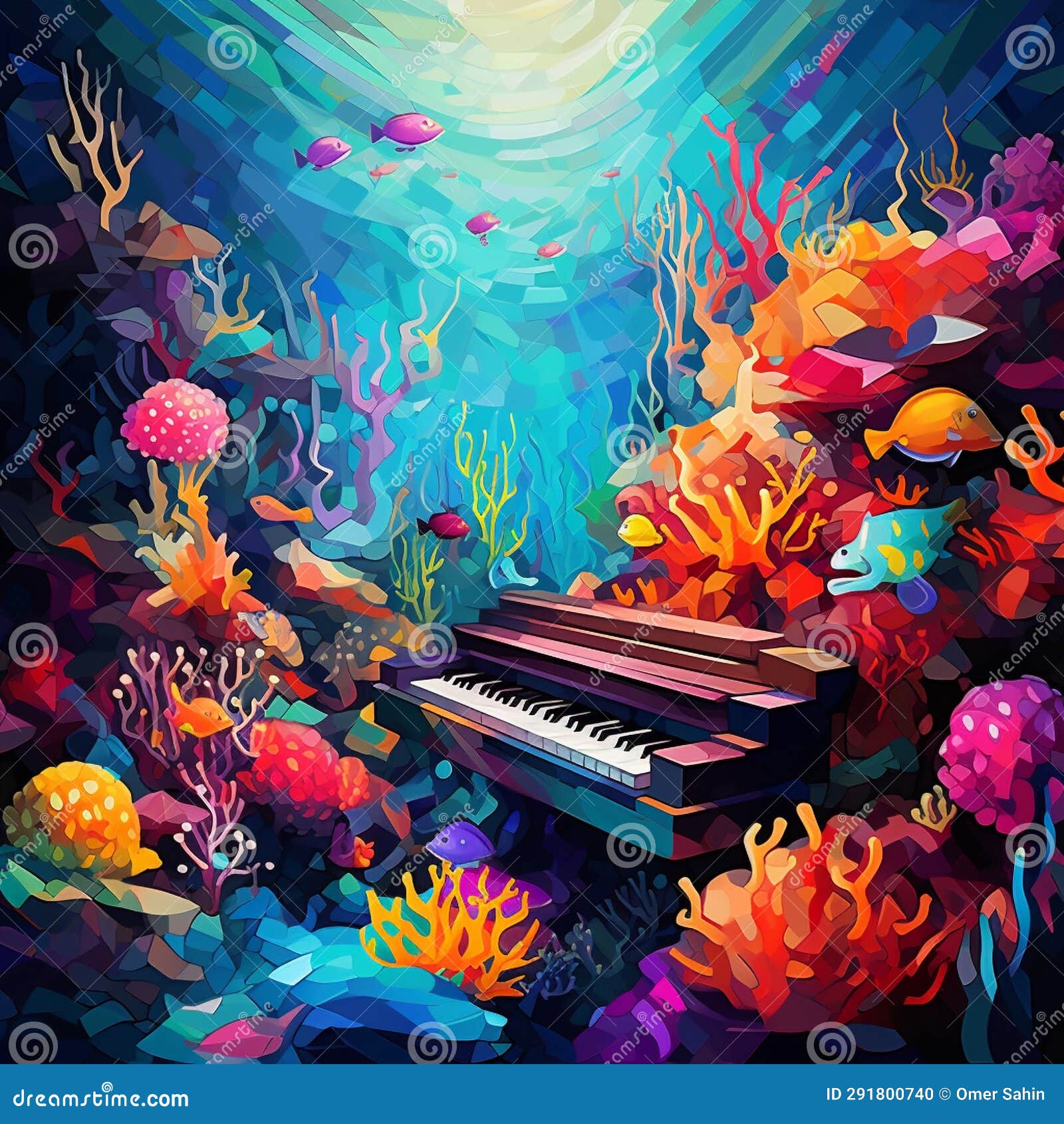 Geometric Abstraction: Symphony of Coral Reefs Stock Photo - Image of ...