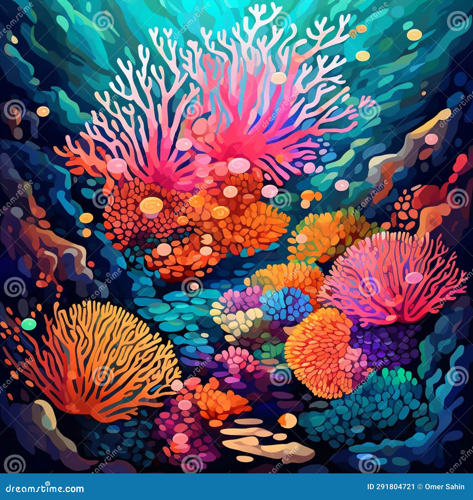 Geometric Abstraction: Symphony of Coral Reefs Stock Image - Image of ...