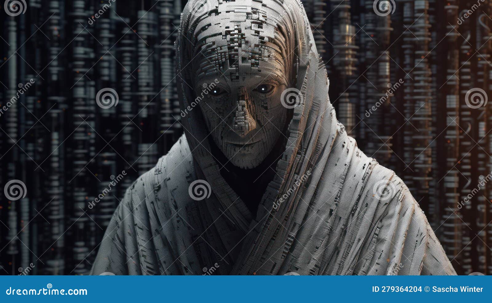 Techno-Mystic Enigma: a Horrorbusinesspunk S Digital Journey Stock ...