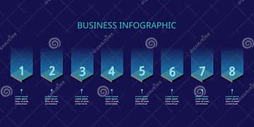 Step Number Chart Template for Infographic for Presentation for 8 ...
