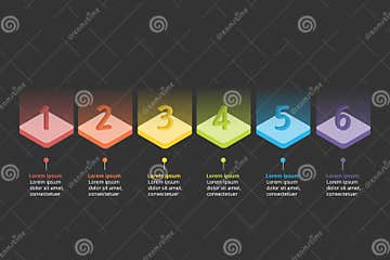 Step Number Chart Template for Infographic for Presentation for 6 ...