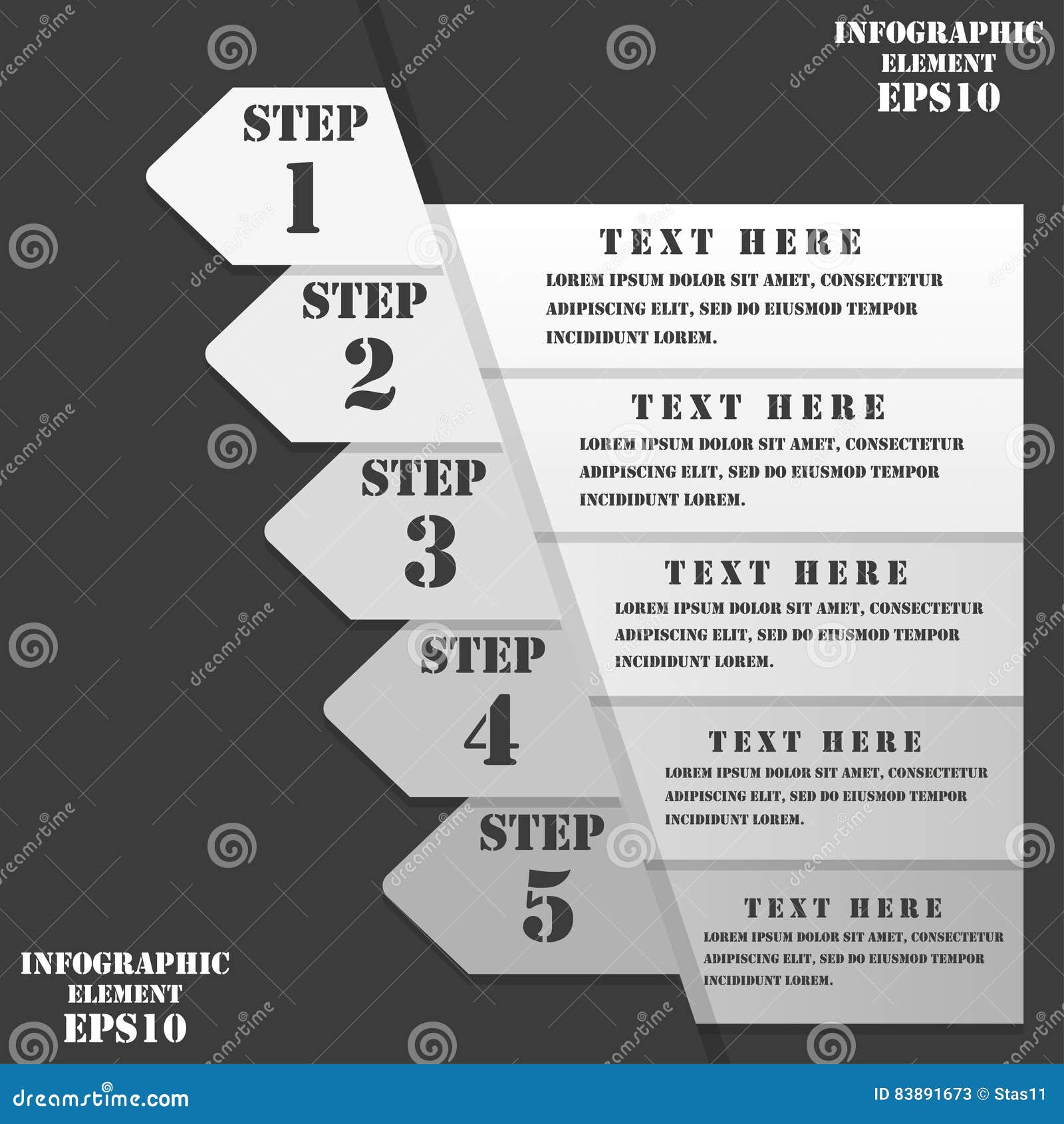 Step Numbers Options Chek List Business Template Stock Illustration ...