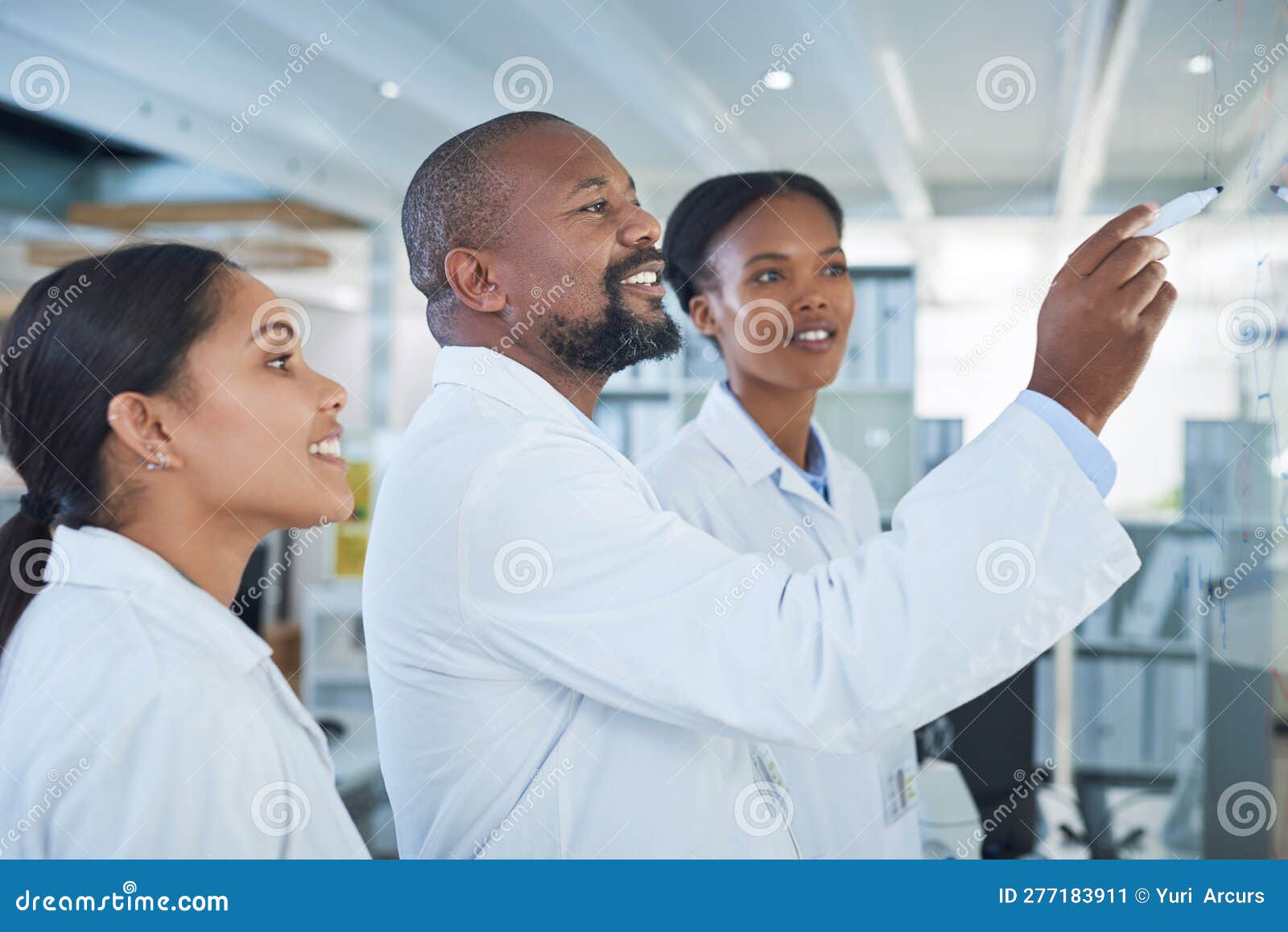 Step One of Saving the World. a Group of Scientists Having a ...