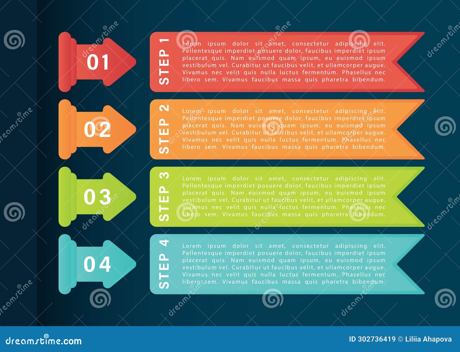 Step One, Step Two, Step Three, Step Four. Information Step-by-step ...