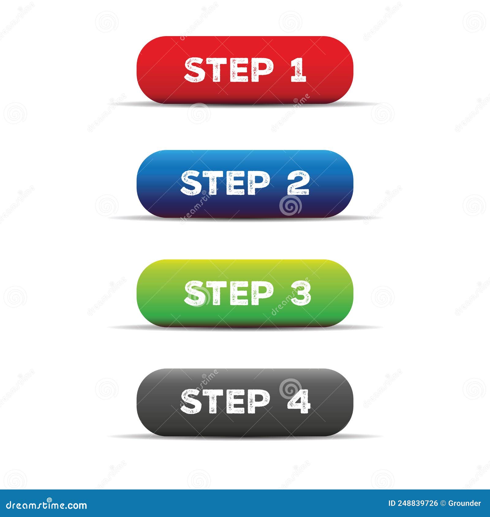 Step One Two Three Four Progress Stock Vector - Illustration of order ...