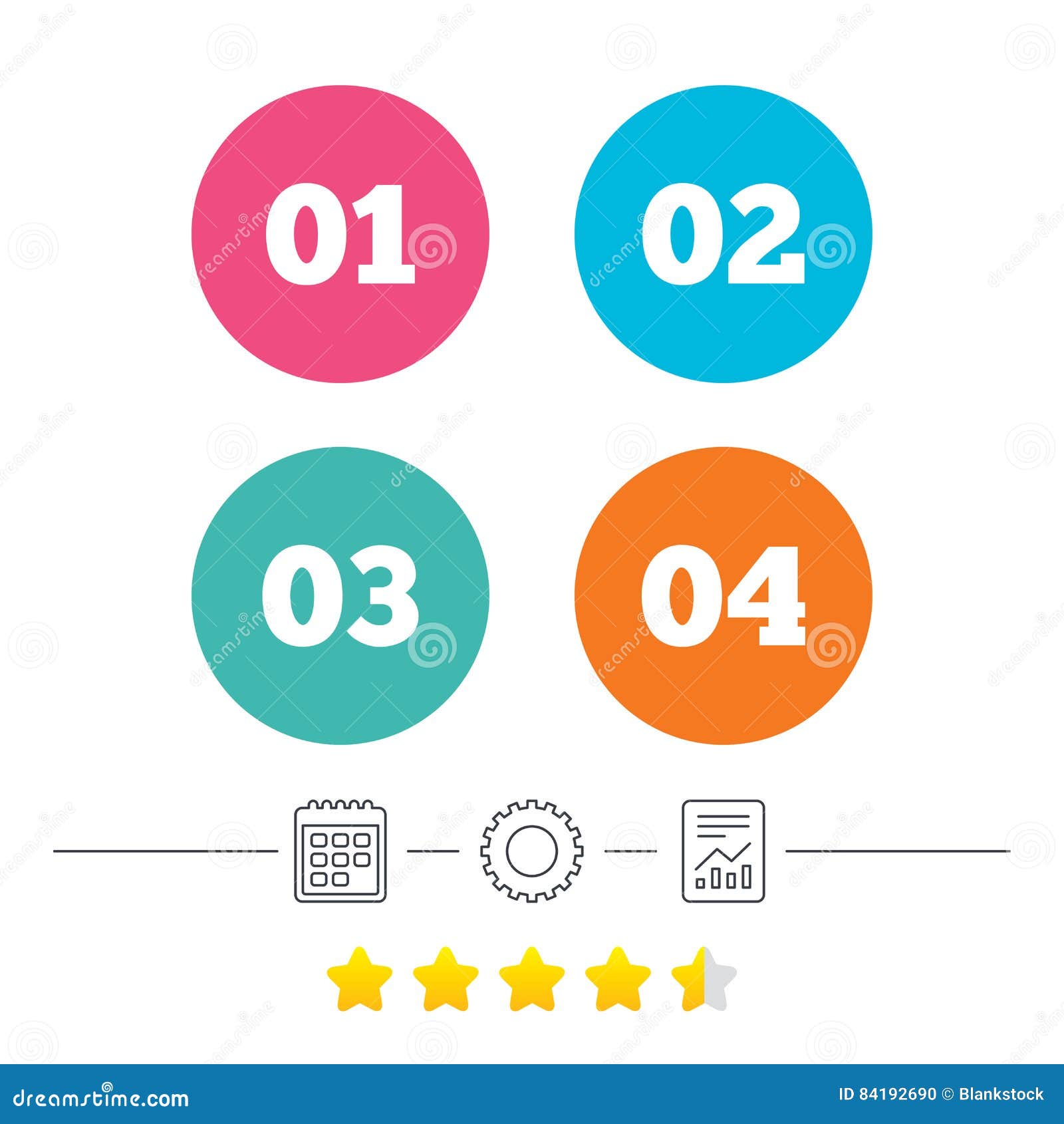 Step One, Two, Three Icons. Sequence of Options. Stock Vector ...