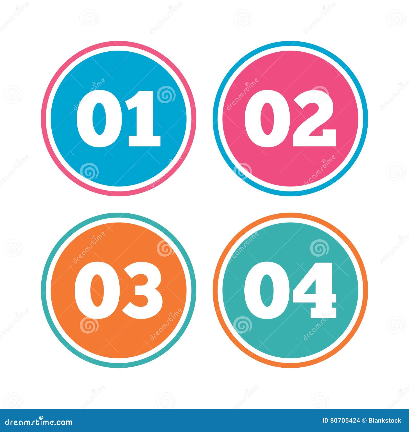 Step One, Two, Three Icons. Sequence of Options. Stock Vector ...
