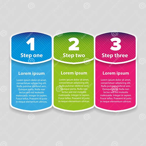 Step One Two Three Progress Bar Stock Vector - Illustration of layout ...