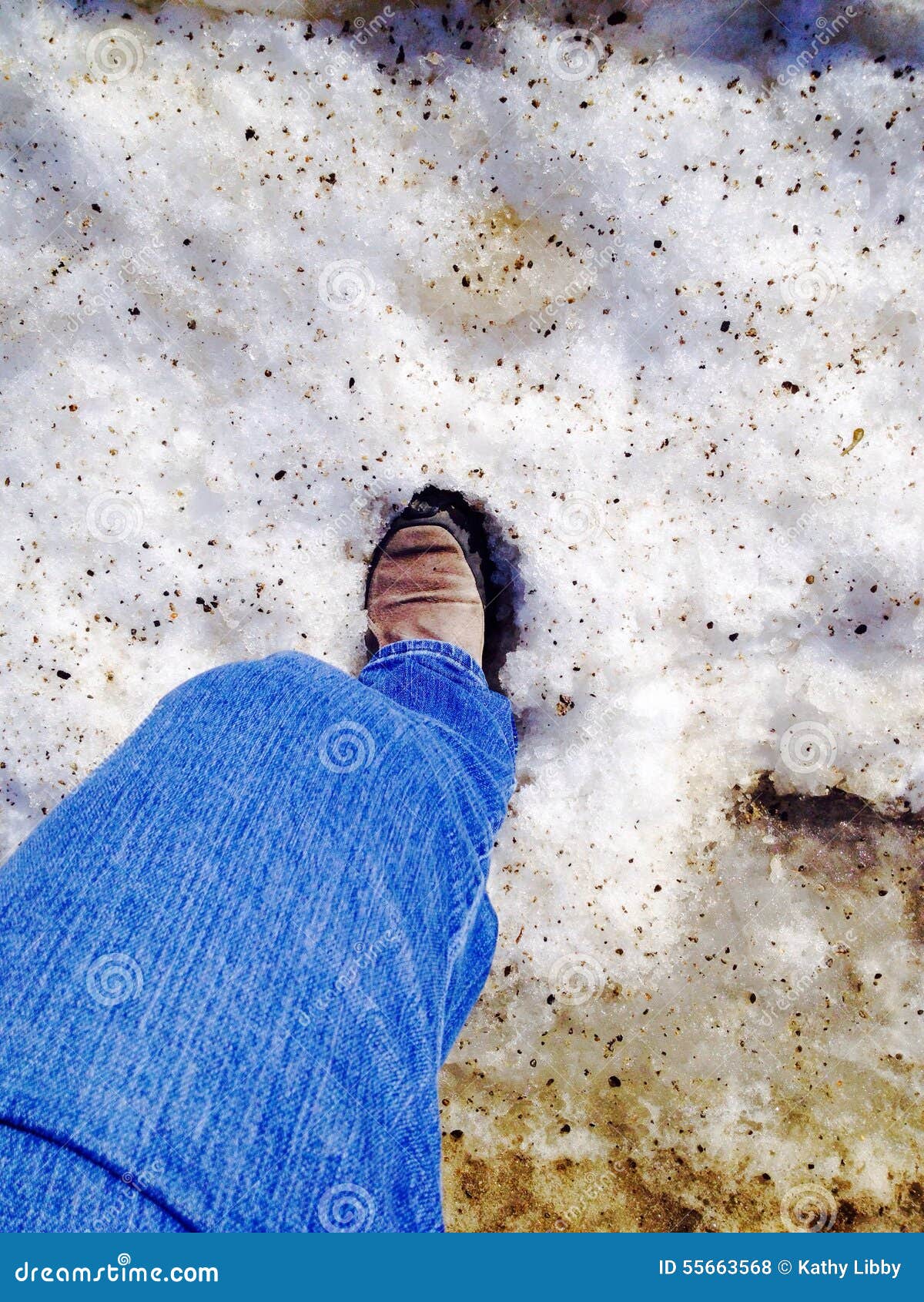 Step onto the snow stock photo. Image of bank, dirt, jeans - 55663568
