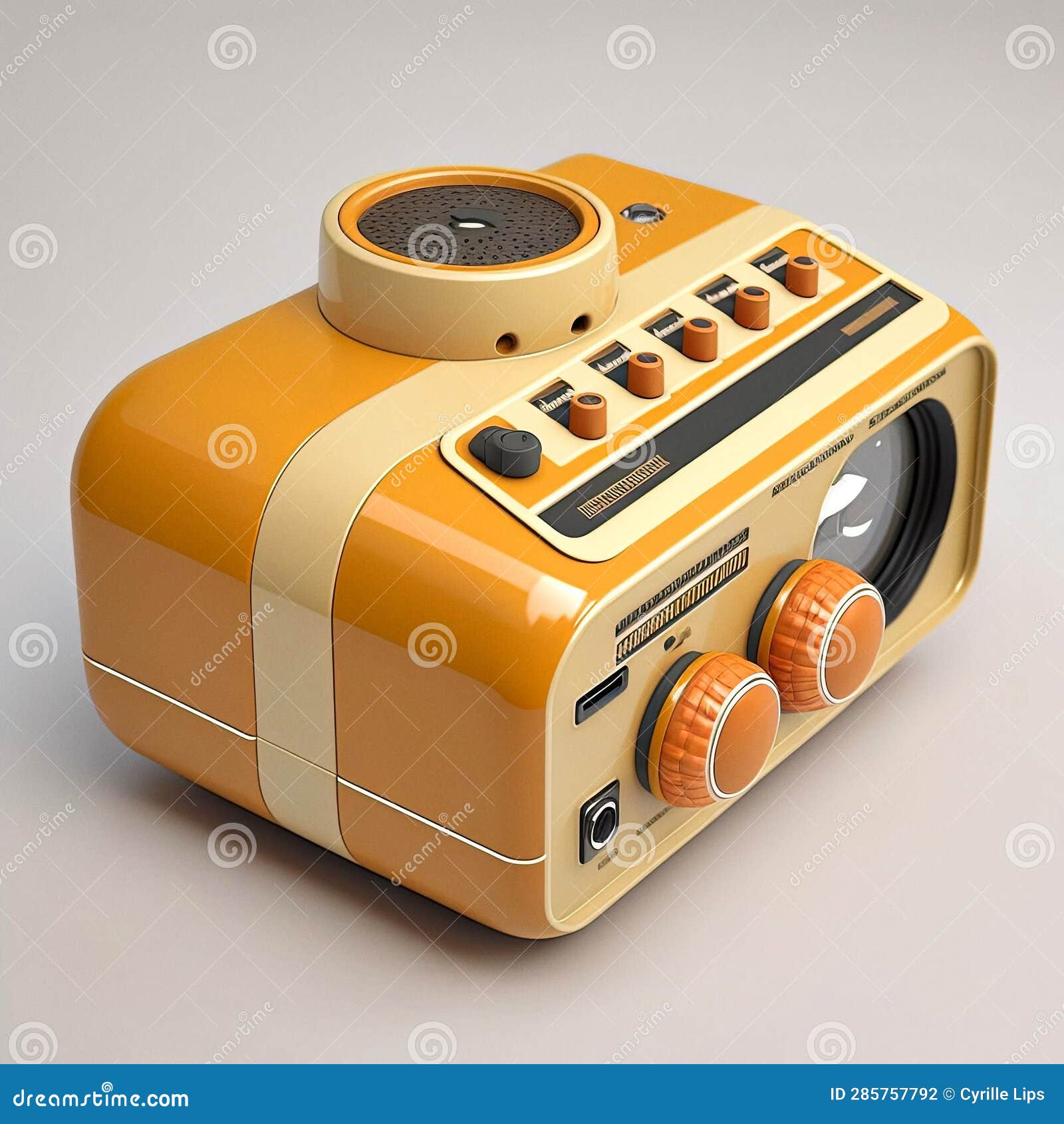 Retro-Futuristic AI-Generated Radio Stock Illustration - Illustration ...