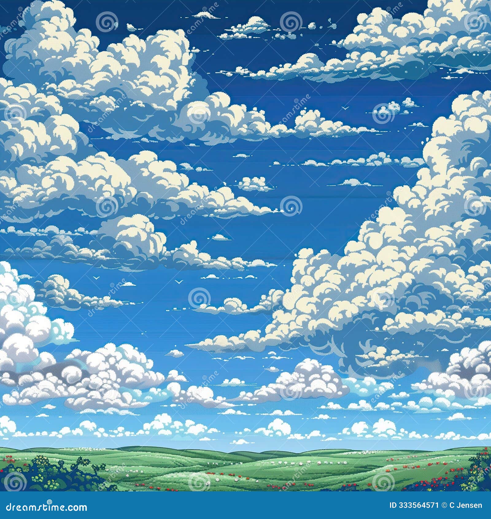 Pixel Art Spring Summer Nature Landscape, Video Game Outdoor Platformer ...