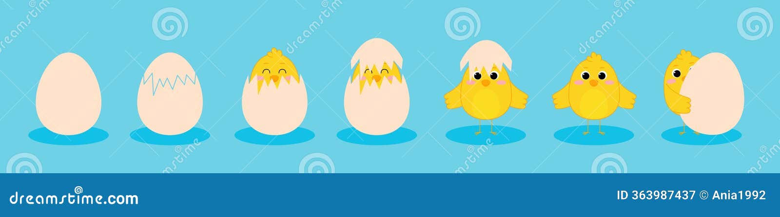 Chicken Hatching. Silhouette Cartoon Vector | CartoonDealer.com #8257475