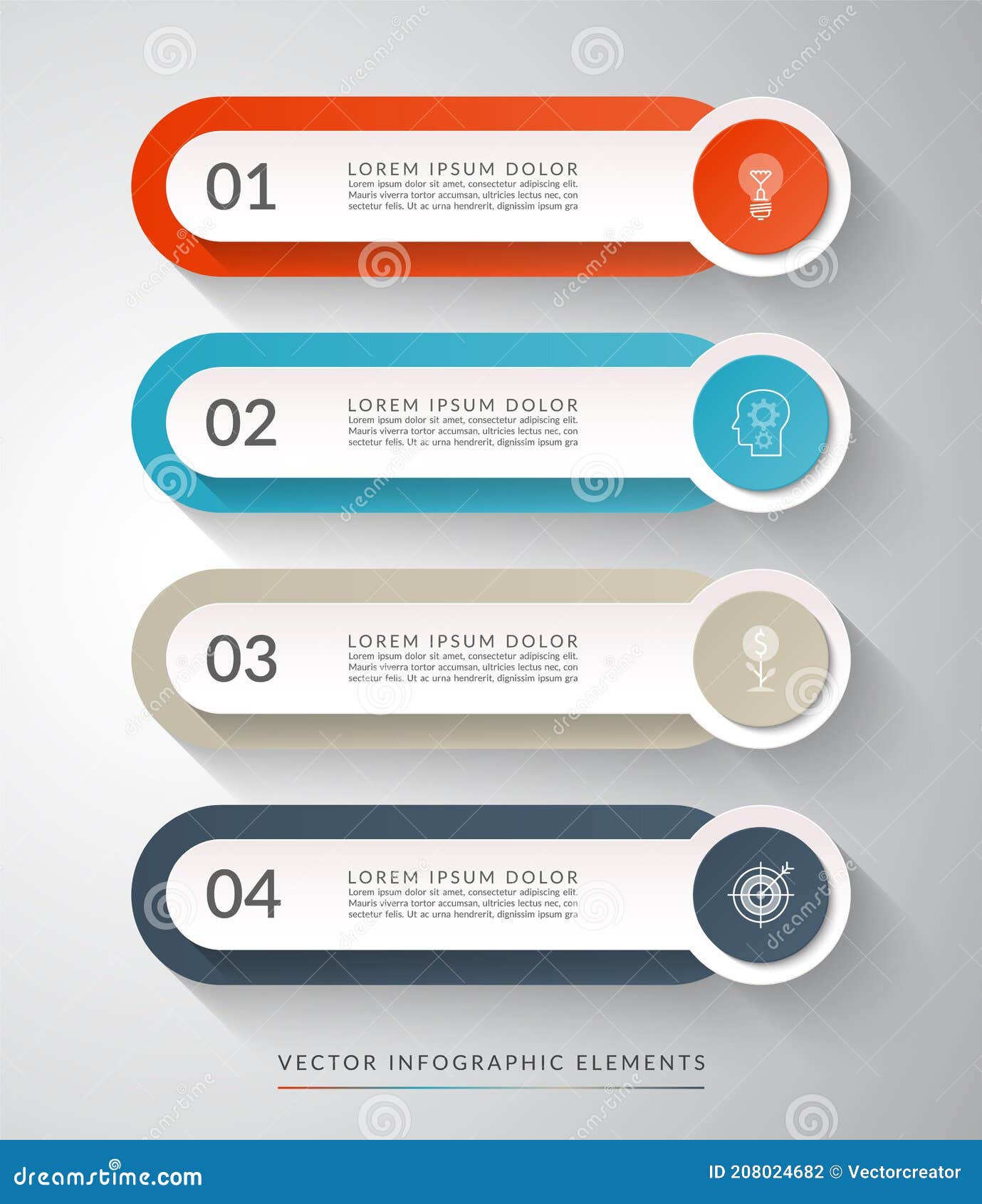 4-step Process Chart for Infographics. Colorful Vector Template that ...