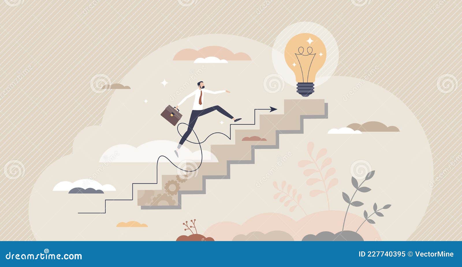 Step Process, Effective Business Progress or Development Tiny Person ...