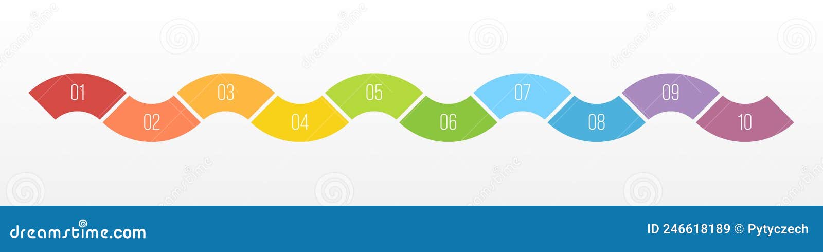10 Step Process Modern Infographic Diagram Stock Vector - Illustration ...