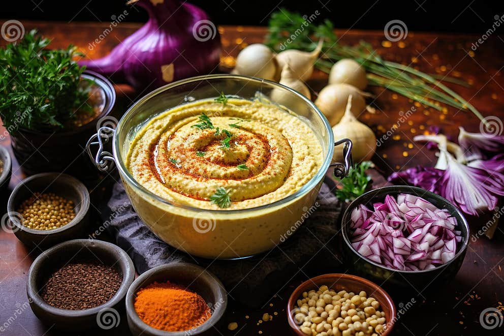 Step-by-step Process of Preparing Homemade Hummus Stock Image - Image ...