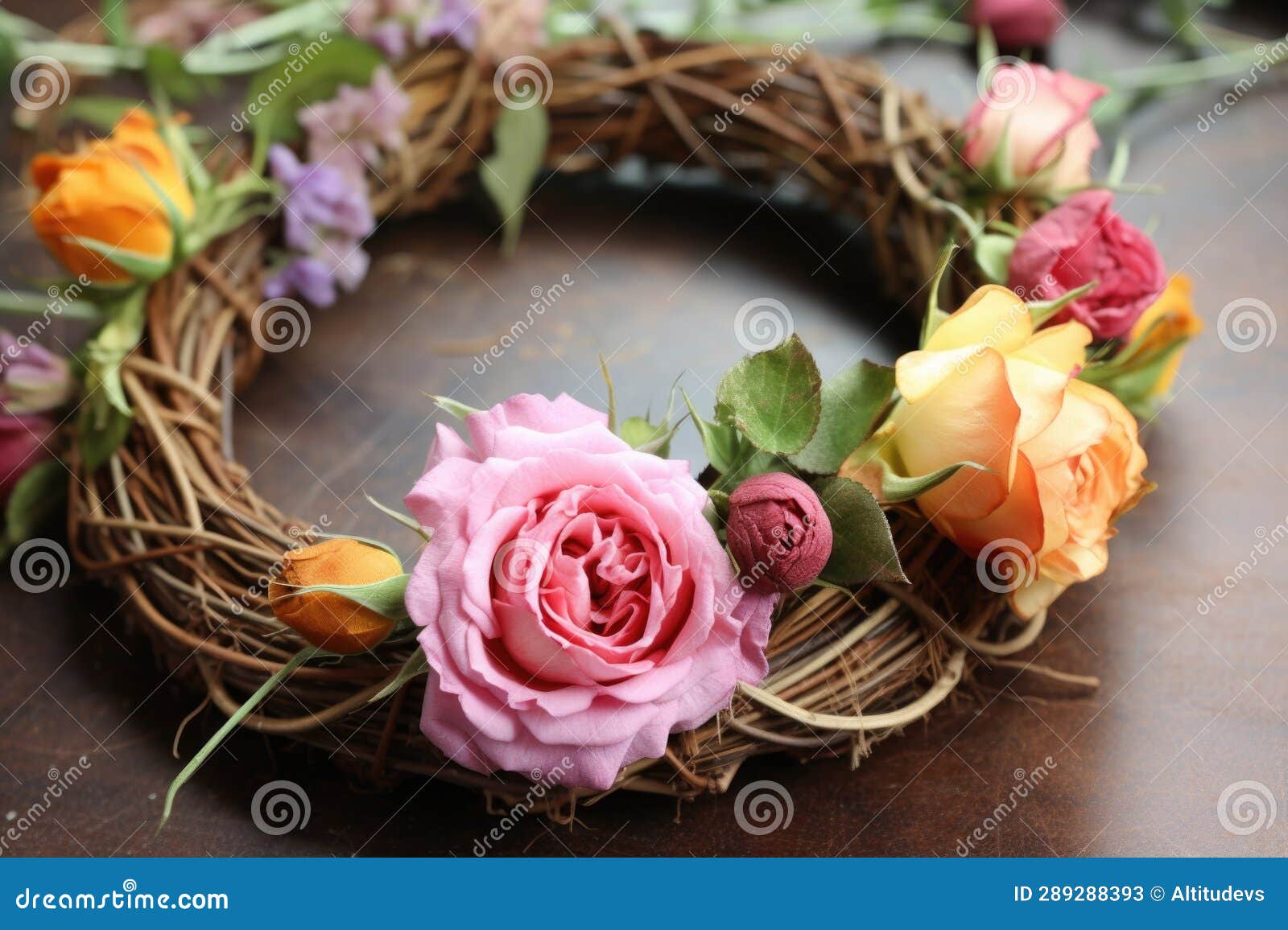 Step-by-step Process of Weaving a Flower Crown Stock Image - Image of ...