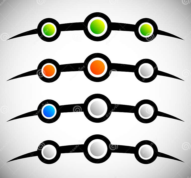 3 Step Progress Indicator Abstract GUI Element Stock Vector ...