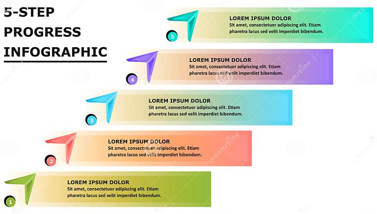 5-step Progress Infographic Stock Vector - Illustration of presenting ...