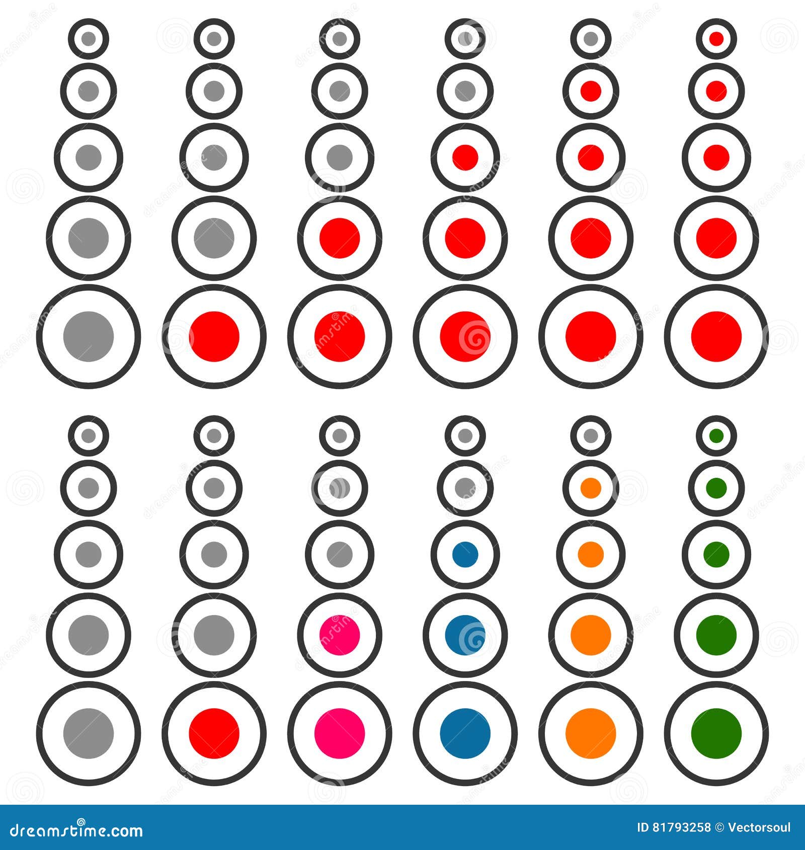 5-step Progress, Step Indicators. Swap Colors Easily Vector ... 5-step Progress, Step Indicators. Swap Colors Easily Vector ...