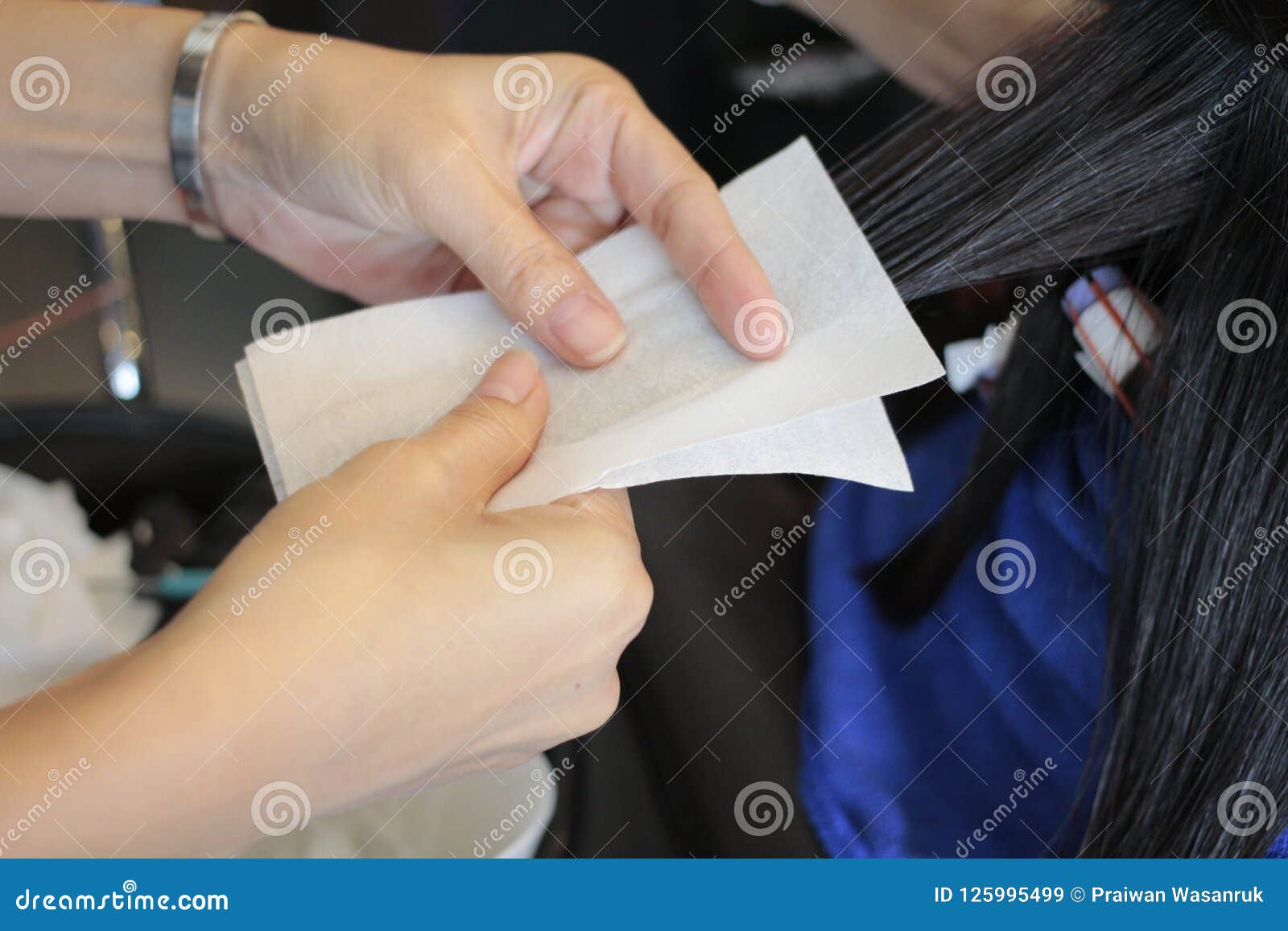 Third Step of Roll the Hair in Perming Stock Image - Image of fold ...