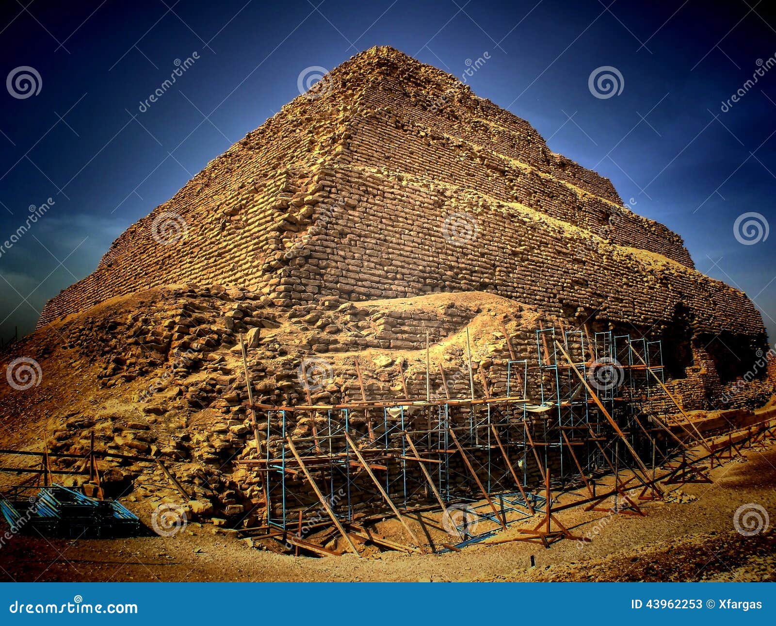 Step Pyramid of Djoser at Saqqara (Egypt) Stock Image - Image of ...