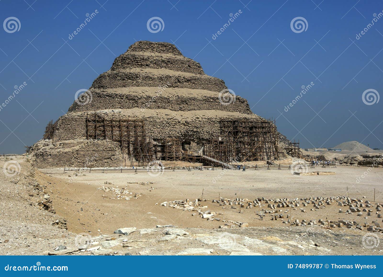 The Step Pyramid at Saqqara in Northern Egypt. Stock Image - Image of ...