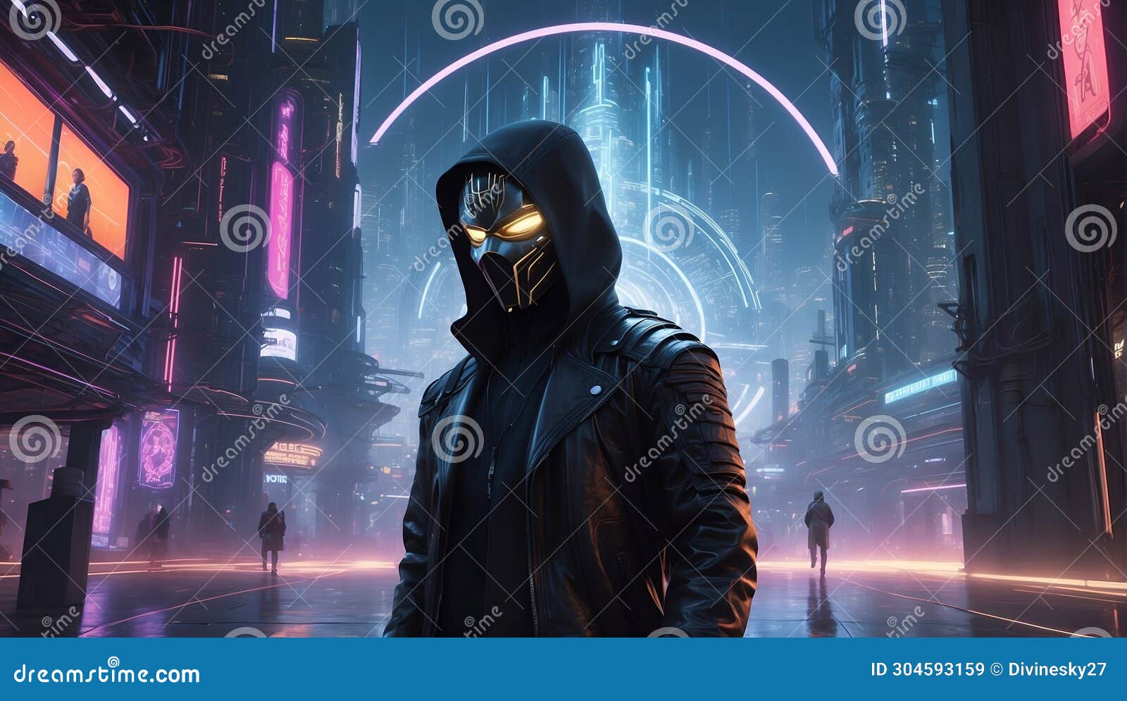 Quantum Mirage: Cyberpunk Hacker S Illusionary Performance. Generative ...