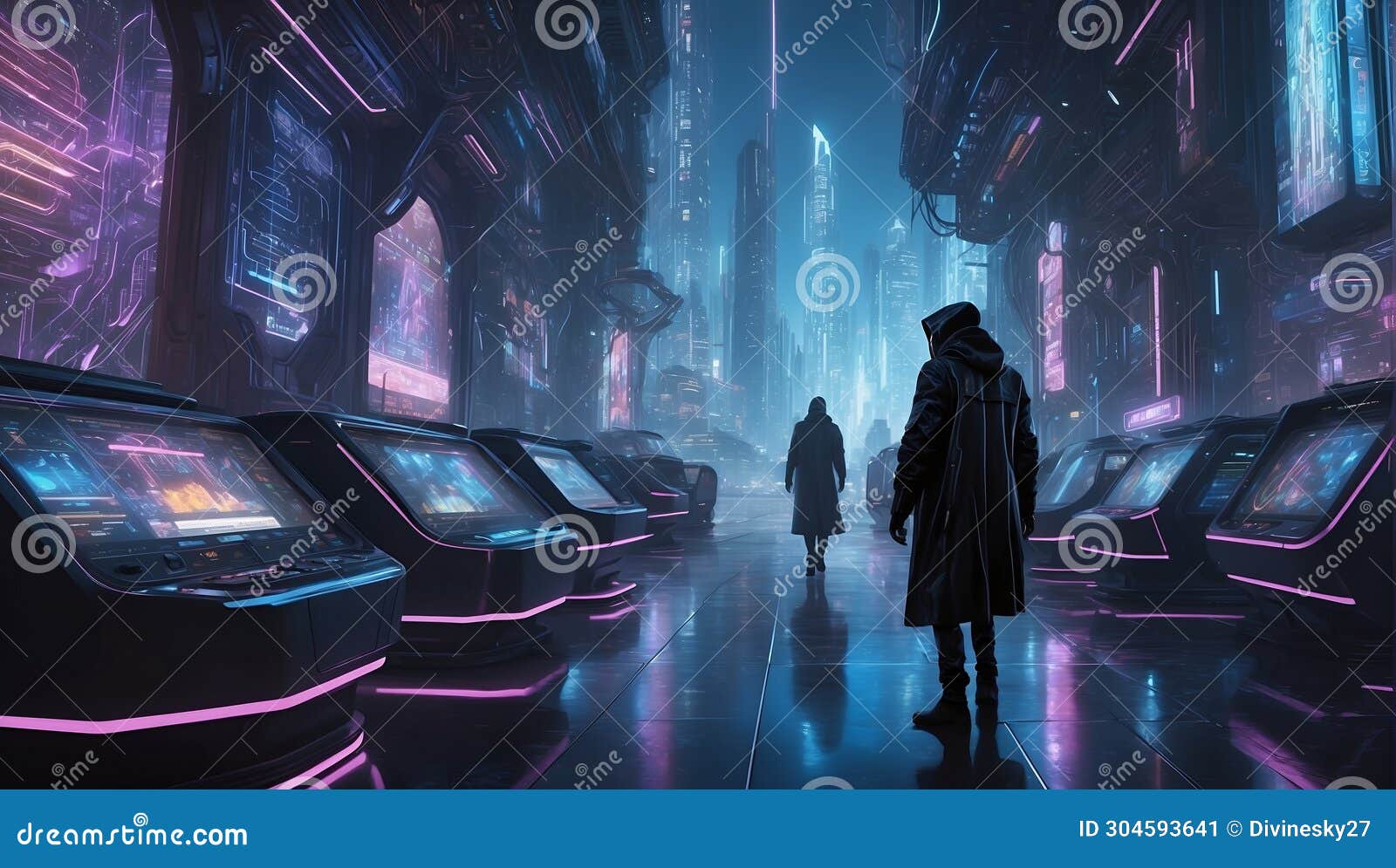 Quantum Mirage: Cyberpunk Hacker S Illusionary Performance. Generative ...