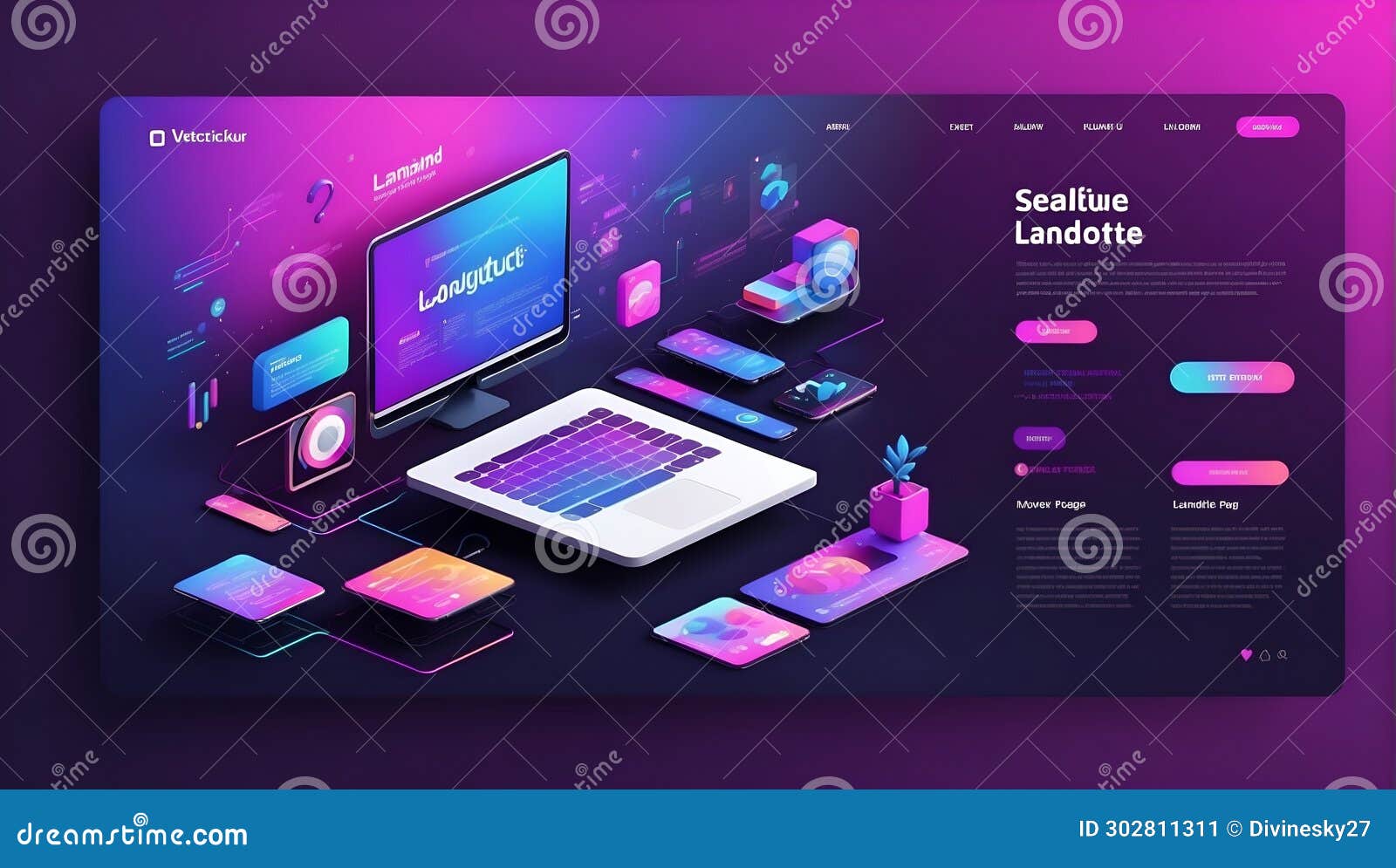 Radiant Realities: Vector UI UX Brilliance. AI Generate Stock ...