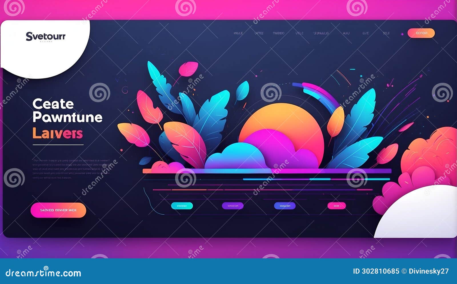 Radiant Realms: Vector UI UX Brilliance. AI Generate Stock Illustration ...