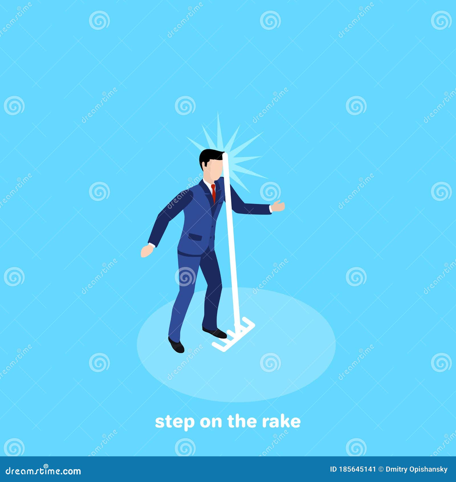 Step on the rake stock vector. Illustration of frame - 185645141