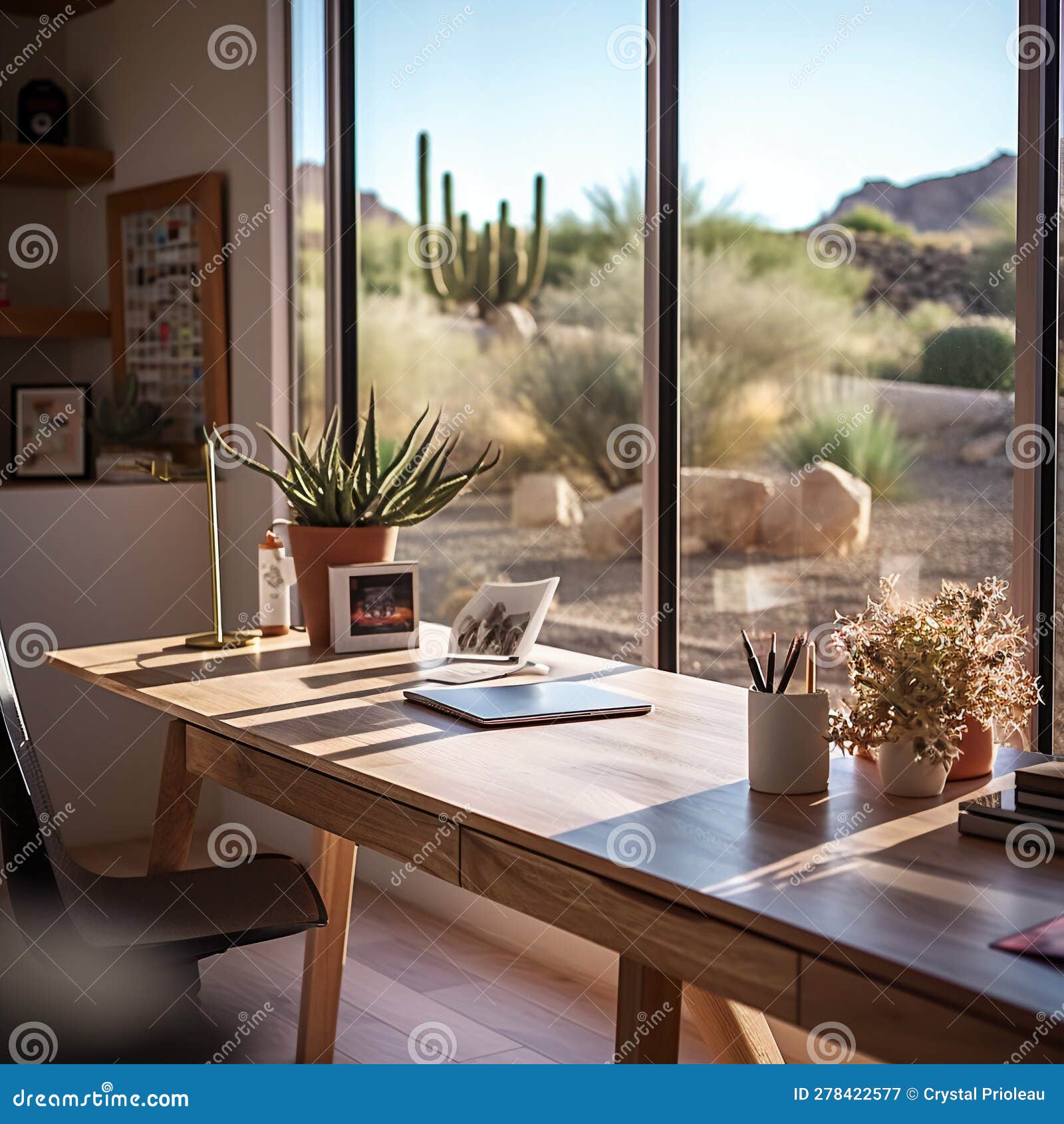 Minimalist Chic in Your Desert Modern Workspace Stock Illustration - Illustration of ...