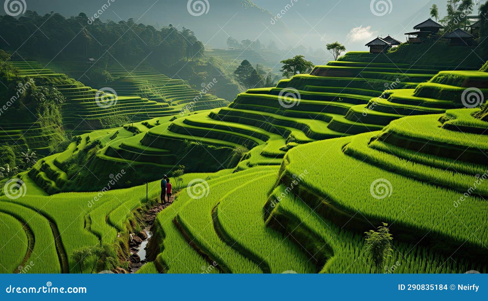 Step rice fields stock photo. Image of curve, mountain - 290835184