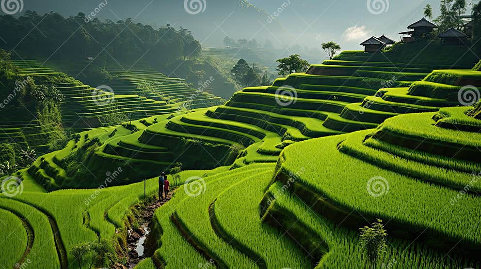 Step rice fields stock photo. Image of curve, mountain - 290835184
